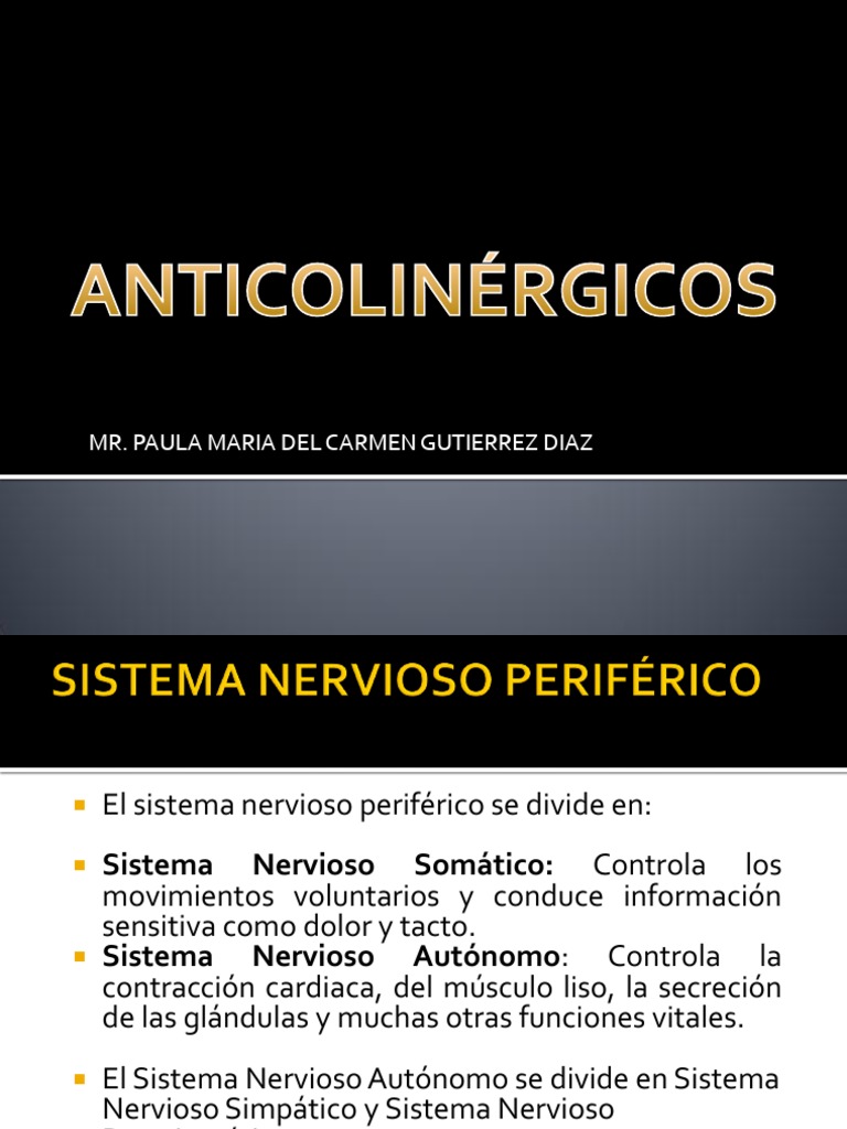 Anti Colin Erg I Cos | PDF | Acetilcolina | Drogas