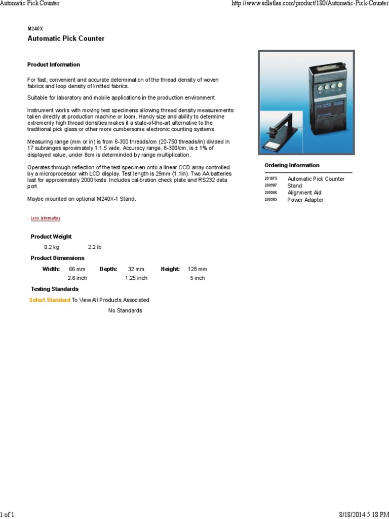 Automatic Pick Counter | PDF