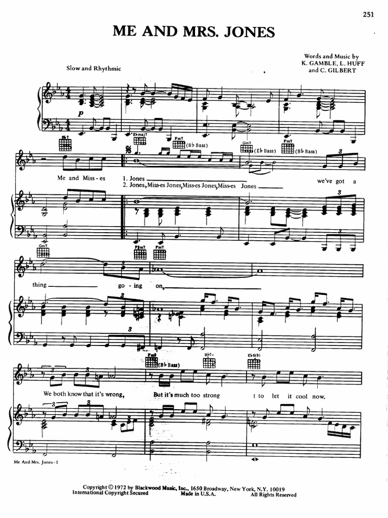 Me and Mrs Jones - Billy Paul | PDF