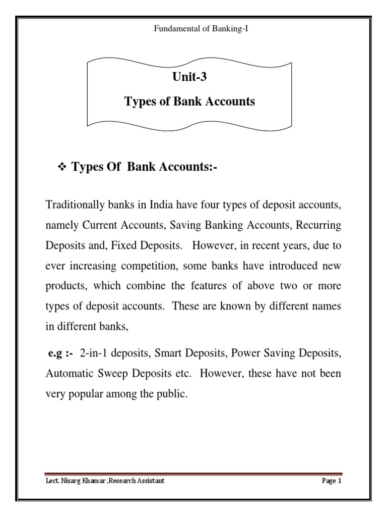 Overview of Bank Account Types | PDF | Transaction Account | Cheque