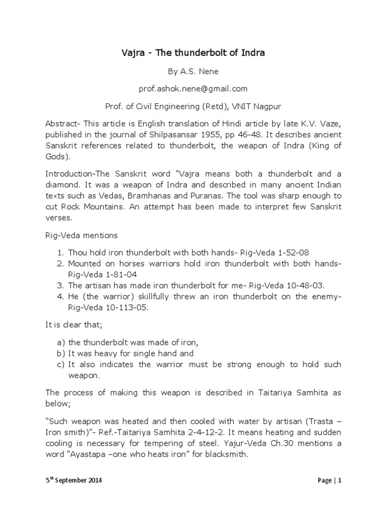 Vajra The Thunderbolt of Indra | PDF | Hindu Literature | Hindu Philosophy