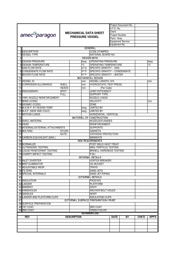 Pressure Vessel Mechanical Datasheet | PDF | Home & Garden | Computers