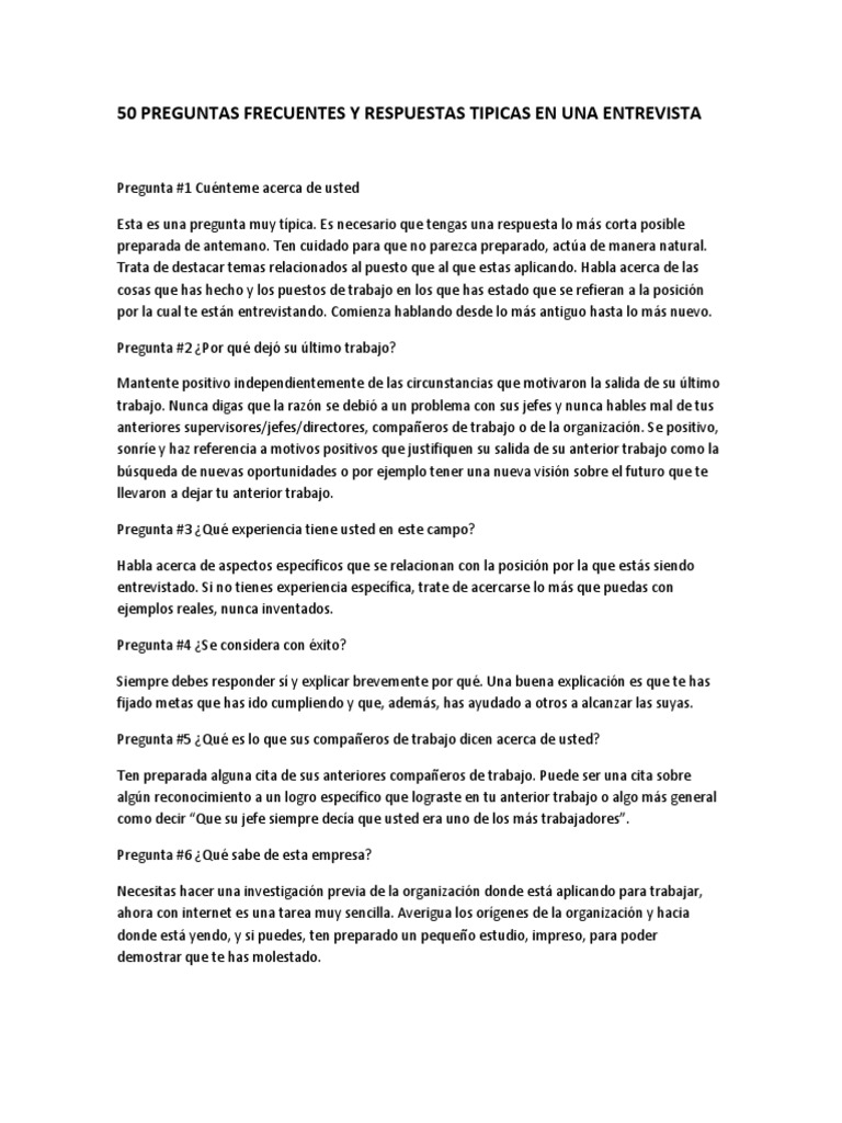 Respuestas Y Preguntas De Una Entrevista - Marcus Reid