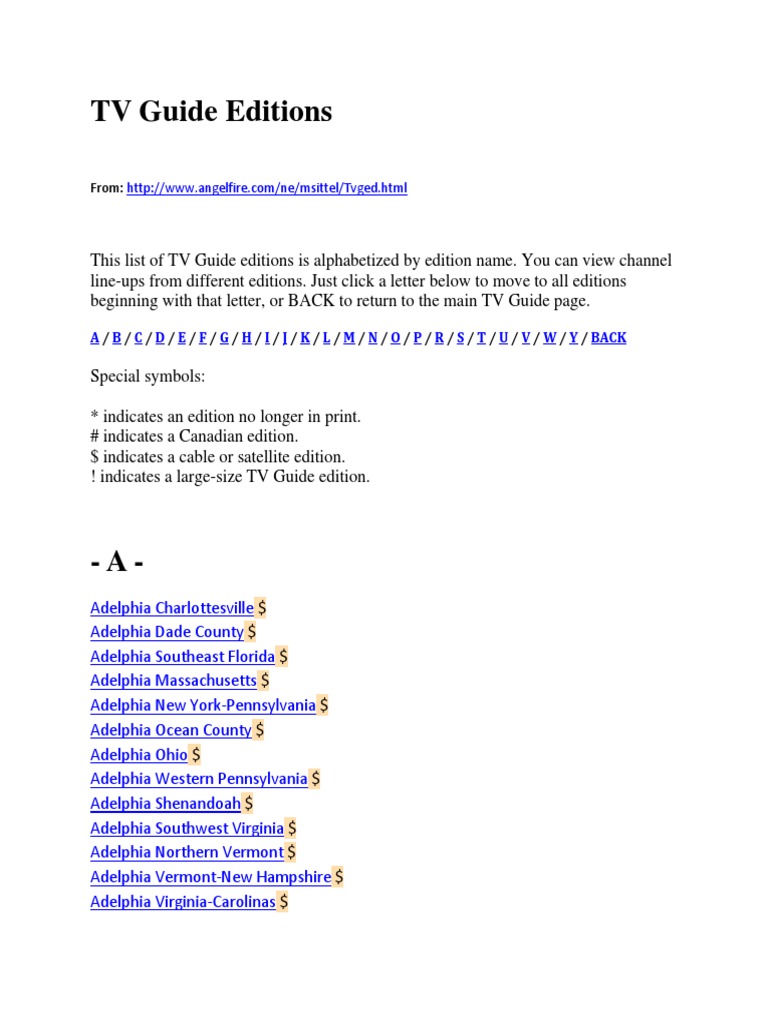 TV Guide Editions | PDF | Hbos | Television Network