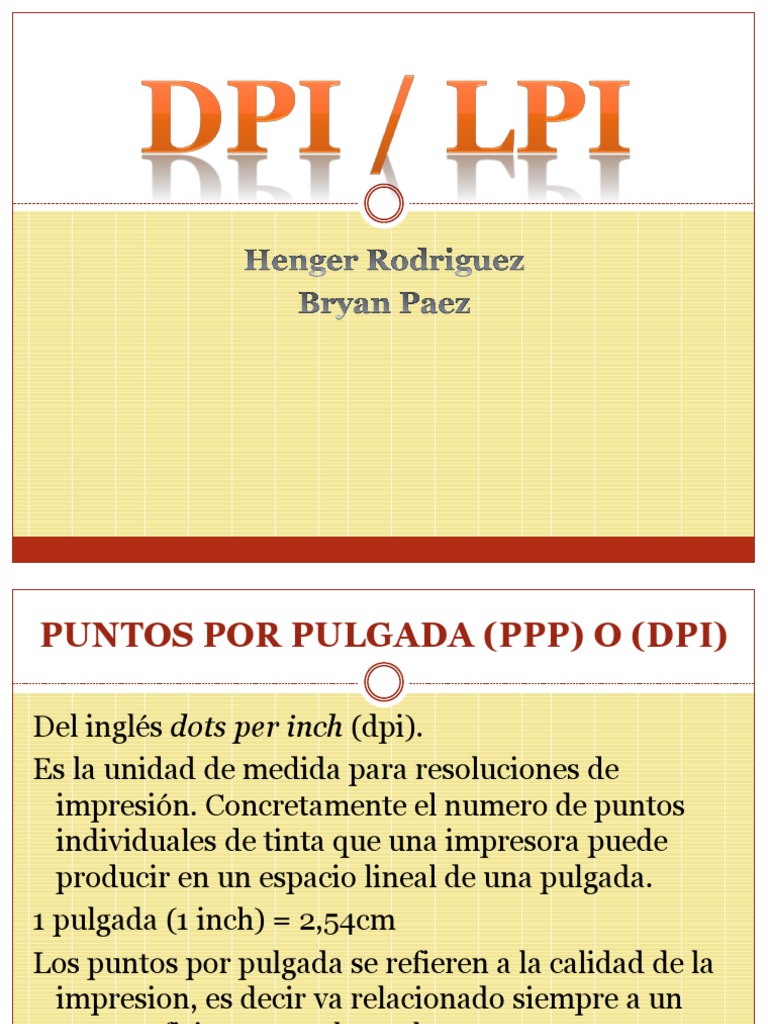 Dpi y Lpi | PDF | Resolución de imagen | Tecnología de medios
