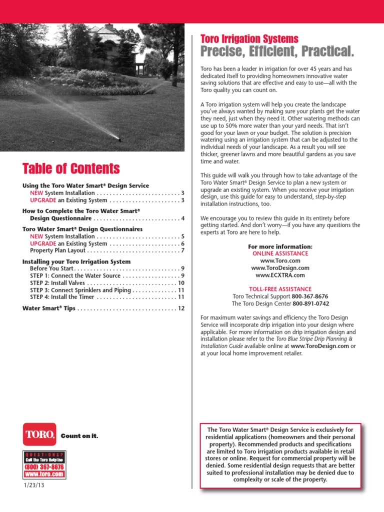 Precise, Efficient, Practical.: Toro Irrigation Systems | PDF | Fire ...