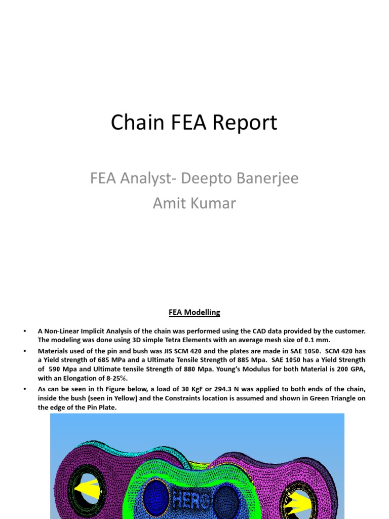 Chain FEA Report: FEA Analyst-Deepto Banerjee Amit Kumar | PDF | Pascal ...