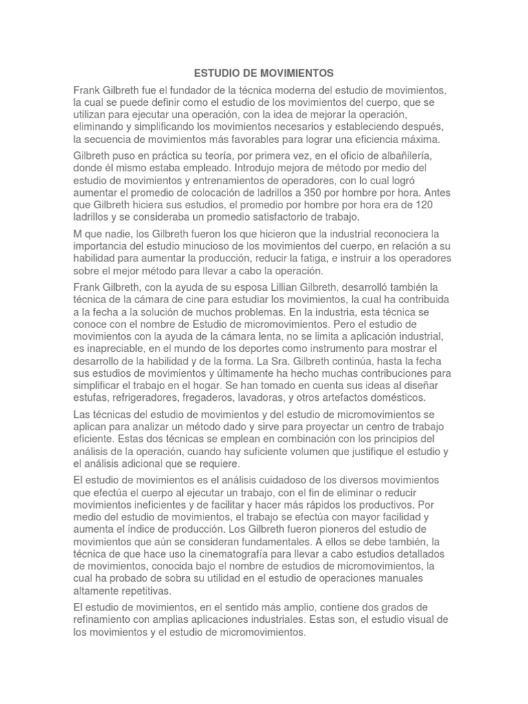 Therbligs | PDF | Movimiento (física) | Herramientas