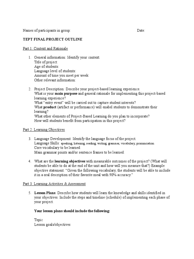 3 Final Project Outline | PDF | Career & Growth