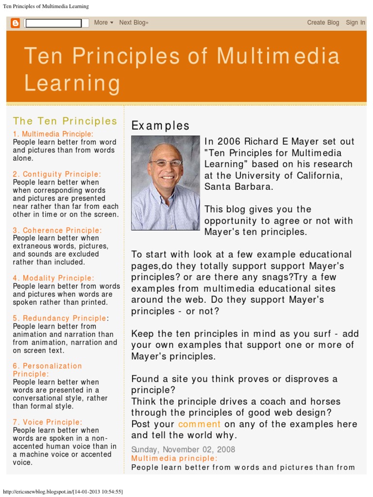 Ten Principles of Multimedia Learning (Mayer) | PDF | Accent ...