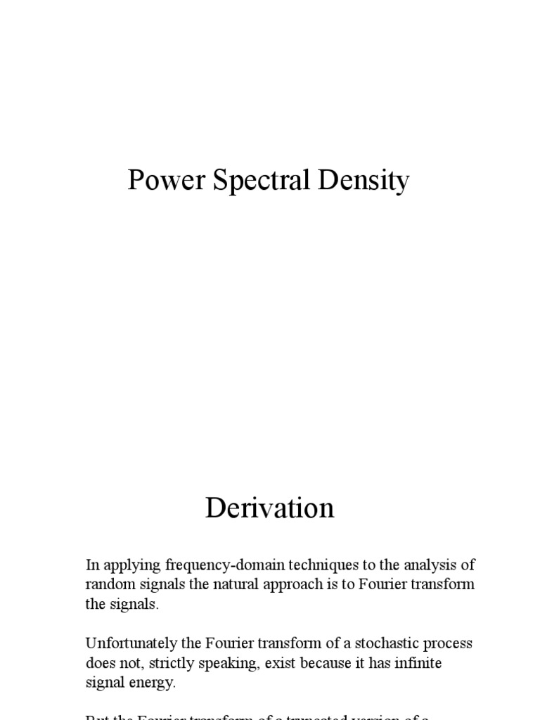 Power Spectral Density | Download Free PDF | Spectral Density | Algorithms