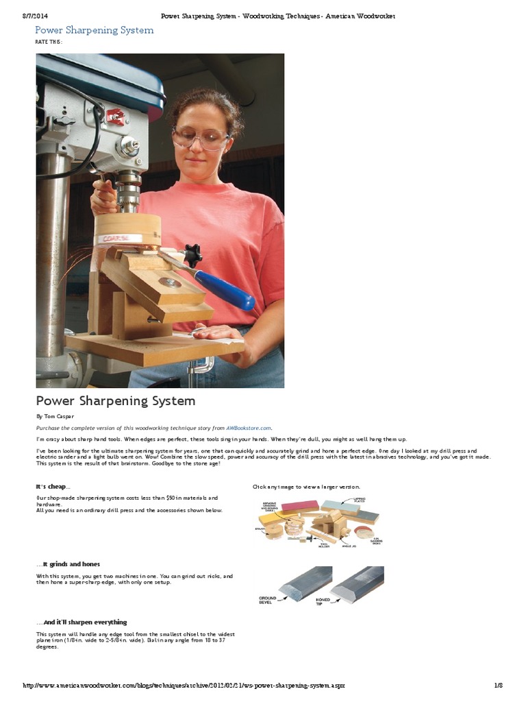 Power Sharpening System - Woodworking Techniques - American Woodworker ...