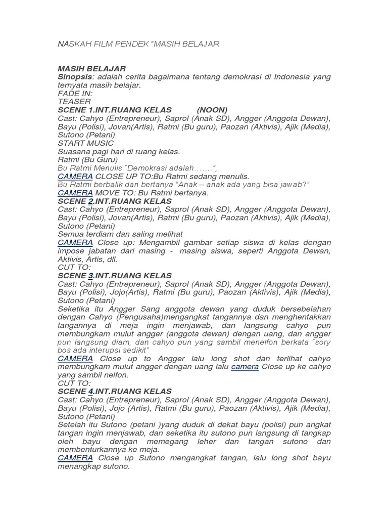 Contoh Naskah Film Pendek | PDF