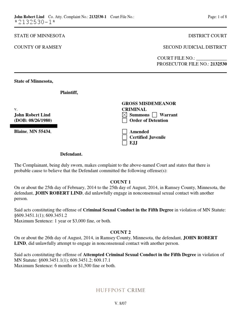 John Robert Lind | PDF | Arrest | Complaint