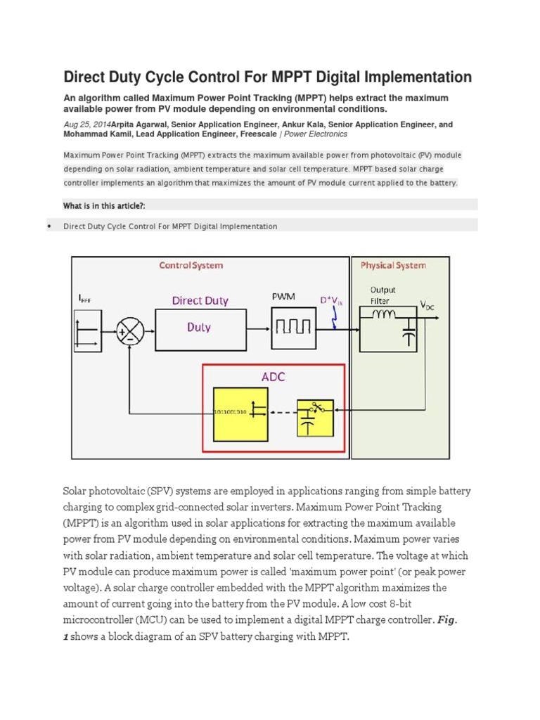 Direct Duty Cycle Control For MPPT Digital Implementation | PDF ...