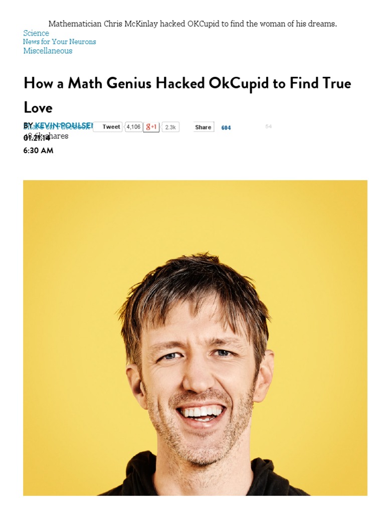 How A Math Genius Hacked OkCupid To Find True Love - Wired Science ...