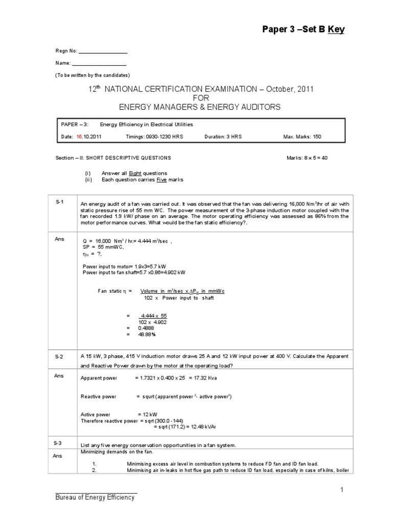 Energy Efficiency Opportunities in a Fan System | PDF | Engineering ...