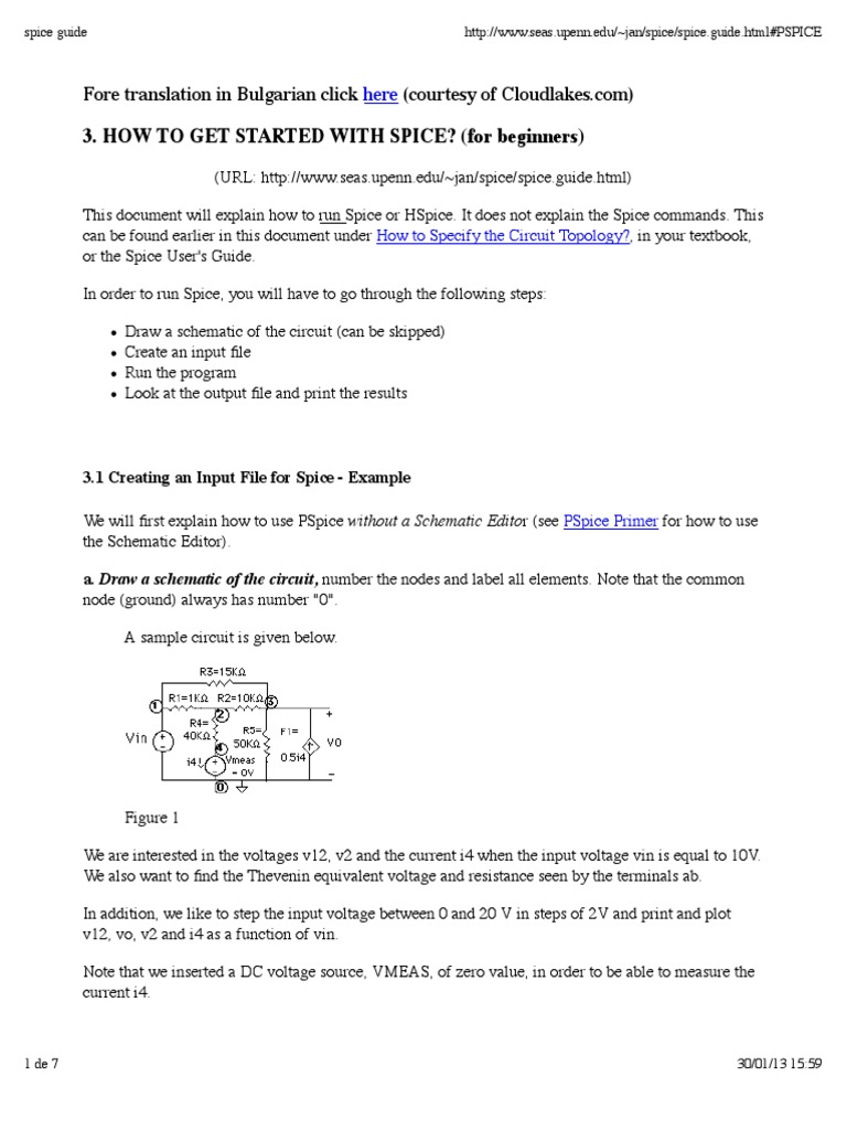 Beginner's Guide to Running Spice Simulations | PDF | Spice | Computer ...