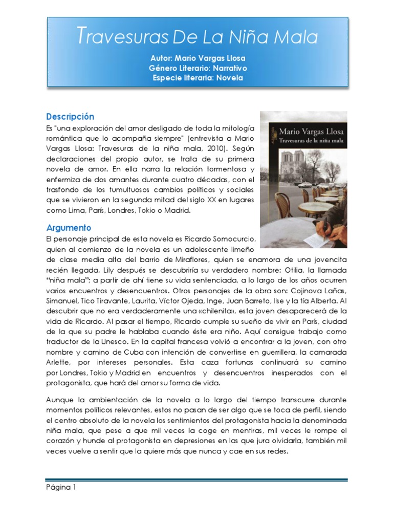 Mario Vargas Llosa - Travesuras de La Niña Mala | PDF