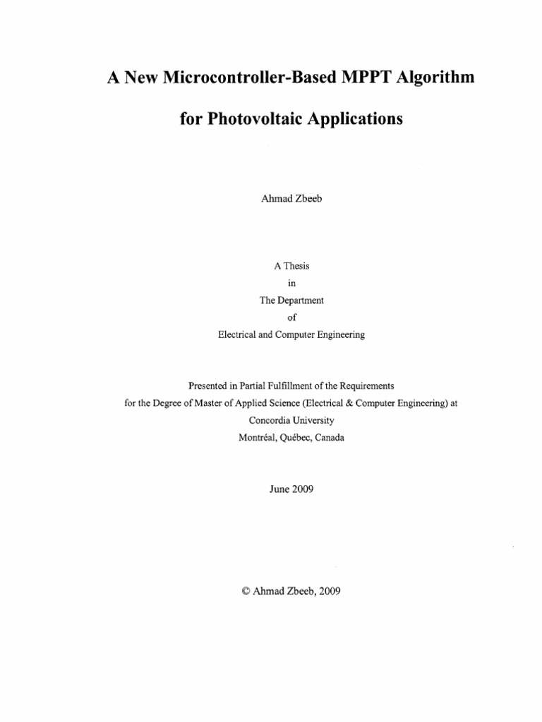 36 - A New Microcontroller-Based MPPT Algorithm For Photovoltaic Aplication | PDF | Electricity ...