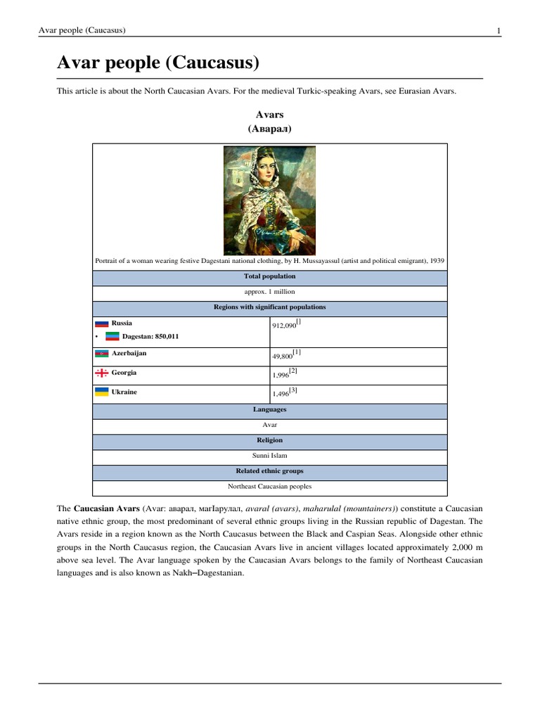 Avar People (Caucasus) | PDF | Eastern Europe | Western Asia