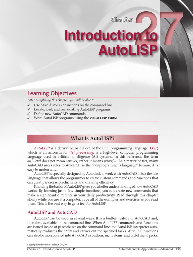 Auto Lisp | PDF | Software | Computer Programming