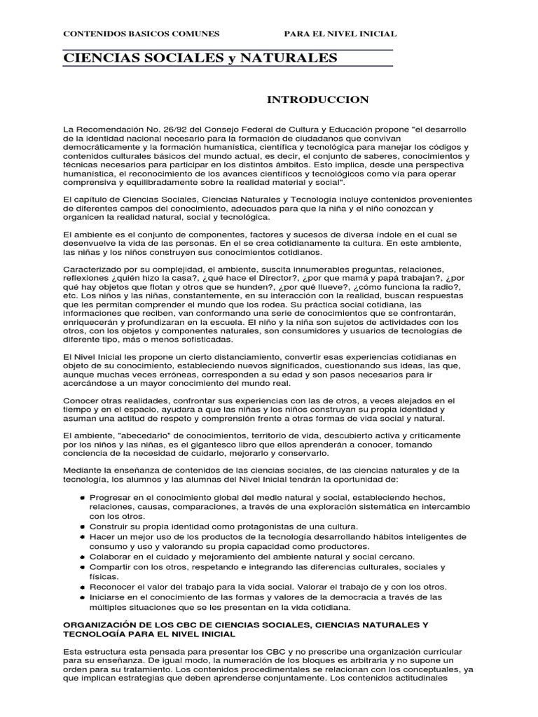 Ciencias Sociales en Preescolar | PDF | Comunidad | Sociedad