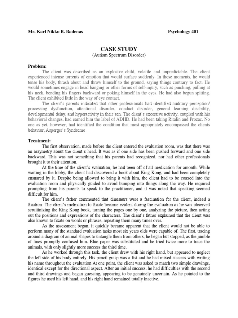 Case Study Pdf Learning Disability Attention Deficit