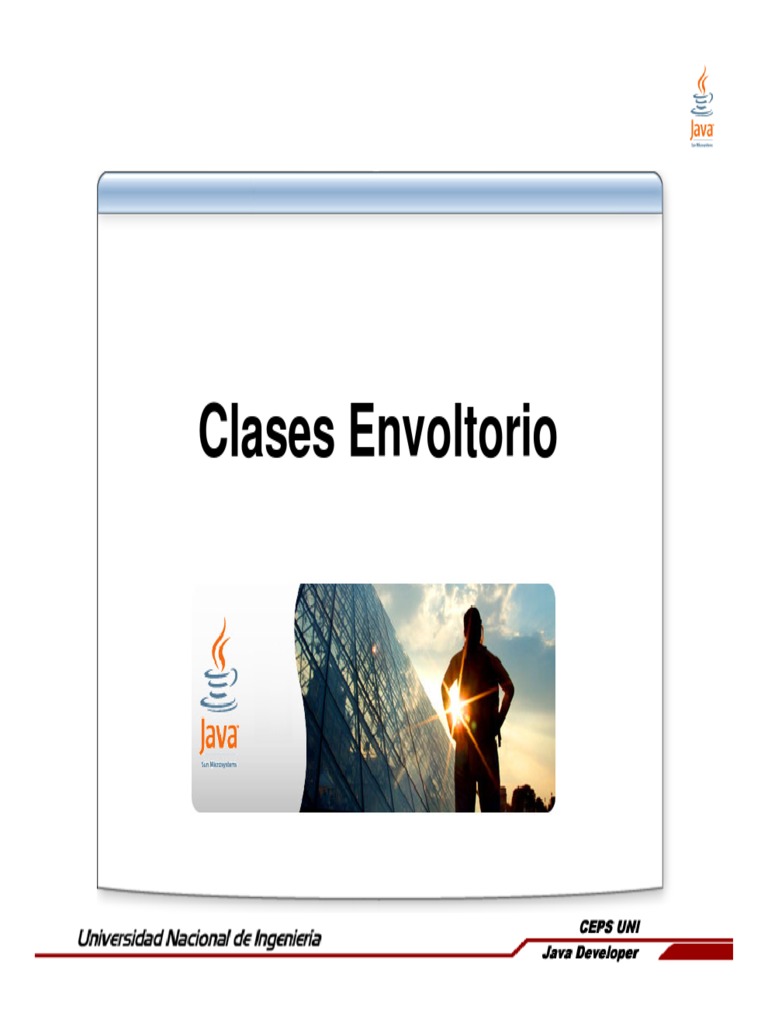 1 Clases Envoltorio | PDF | Objeto (informática) | Java (lenguaje de programación)