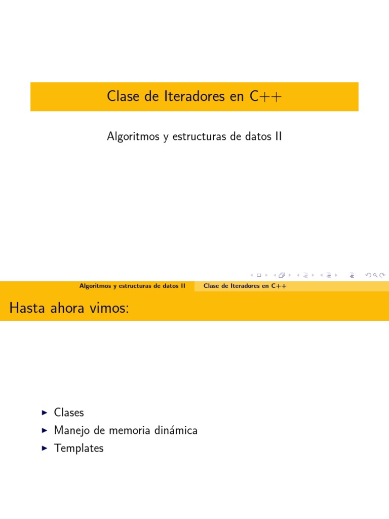 Clase de Iteradores | Descargar gratis PDF | C ++ | Programación orientada a objetos