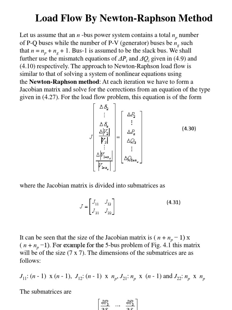 Load Flow by Newton Raphson Method | Derivative | Algorithms