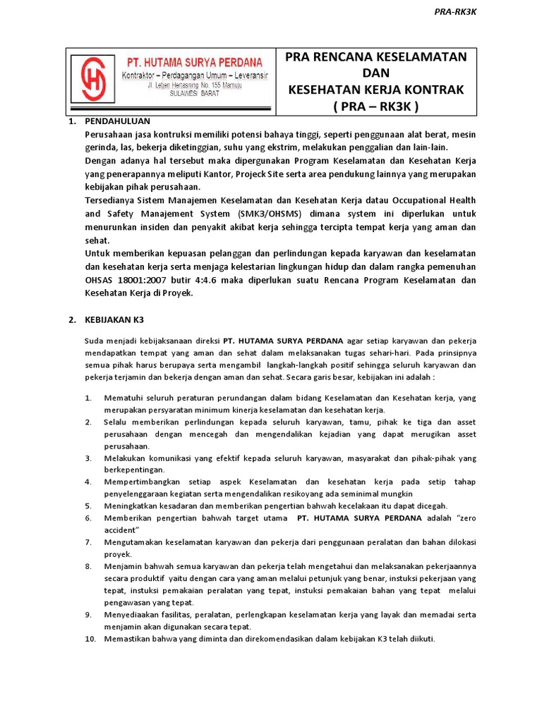 PRA-RK3K Pekerjaan Jalan | PDF