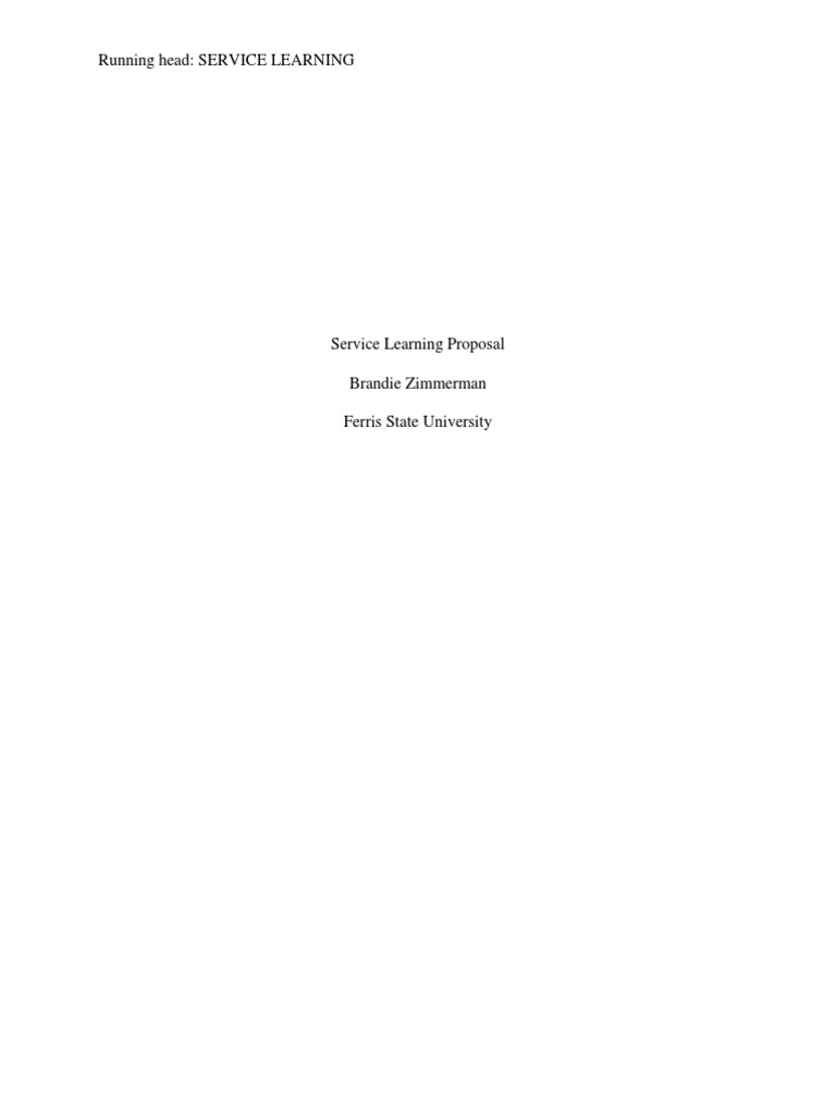 Service Learning Proposal Pdf Service Learning Nursing