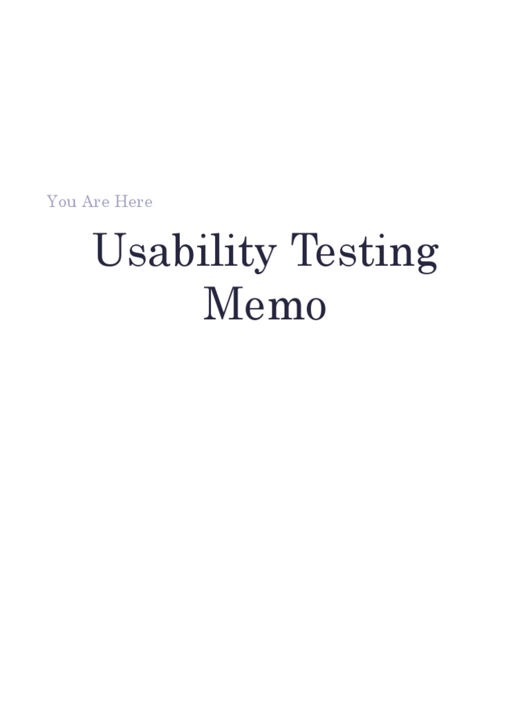 Usability Testing Memo | Download Free PDF | Usability | Survey Methodology