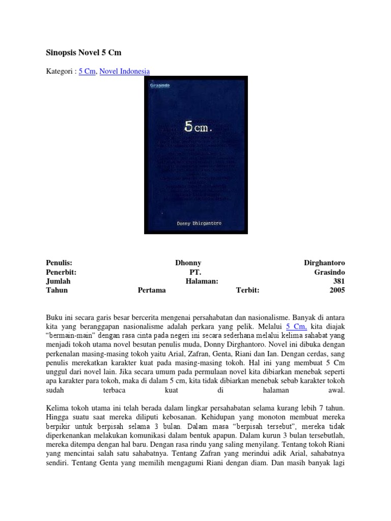 Sinopsis Novel 5 CM | PDF