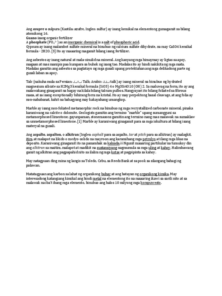 Ang Asupre o Sulpura | PDF