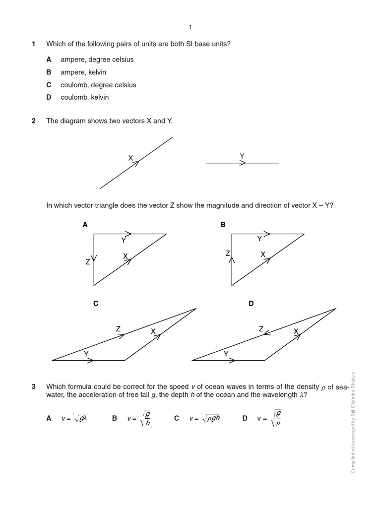 9702 p1 Units and Measurements All | PDF | Observational Error | Kilogram