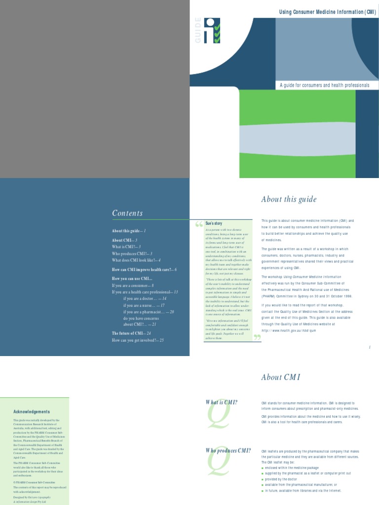Using Consumer Medicine Information (CMI) | PDF | Health Care | Pharmacy