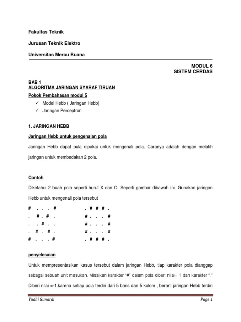 Modul 6 Sistem Cerdas Universitas Mercubuana | PDF Modul 6 Sistem Cerdas Universitas Mercubuana | PDF
