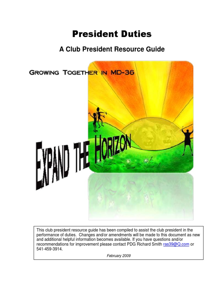 Club President Rec Orce Guide | PDF | Agenda (Meeting) | Committee
