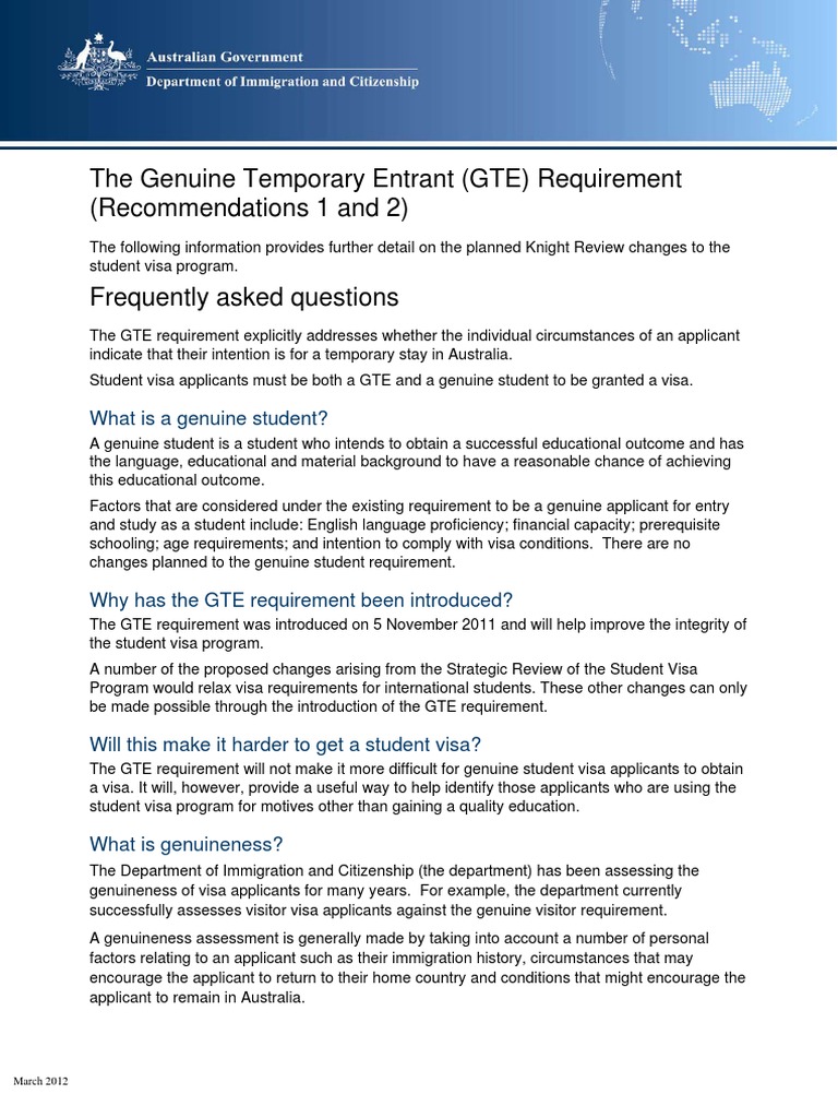 2011 Genuine Temporary Entrant | PDF