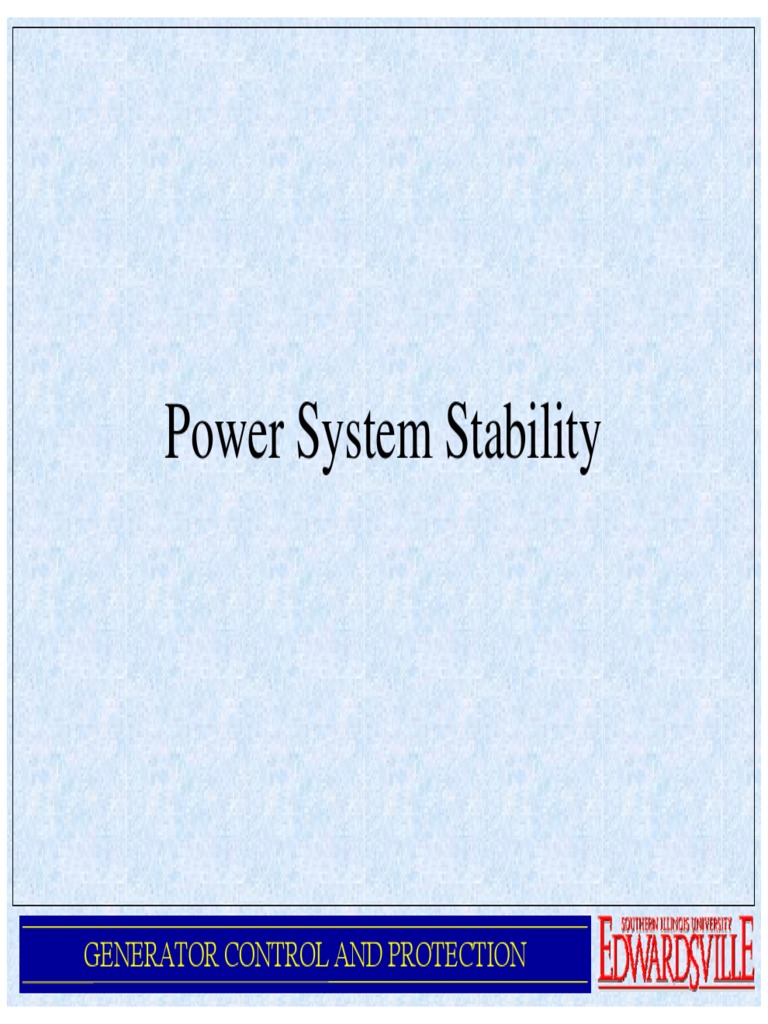 Power System Stability | PDF | Steady State | Electric Generator