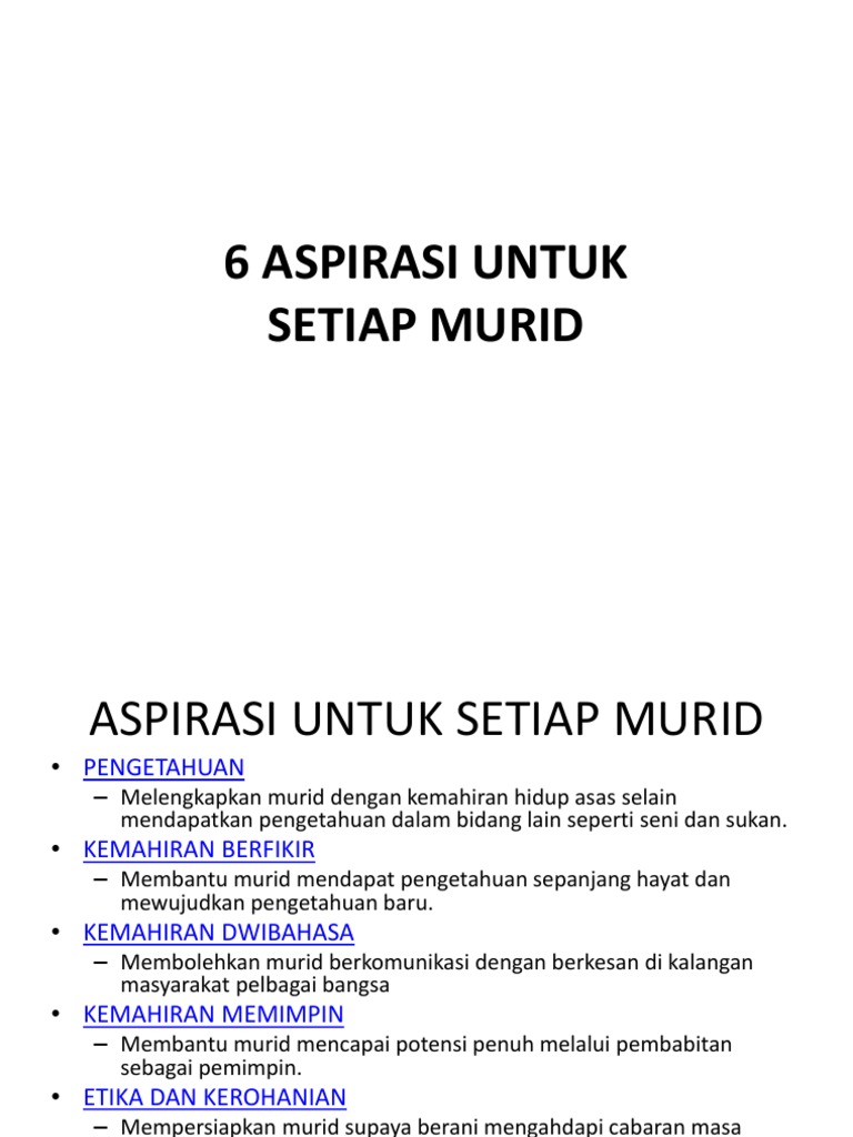 6 Aspirasi Murid | PDF