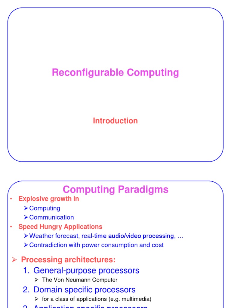 Introduction To Reconfigurable Systems1 | PDF | Instruction Set | Central Processing Unit