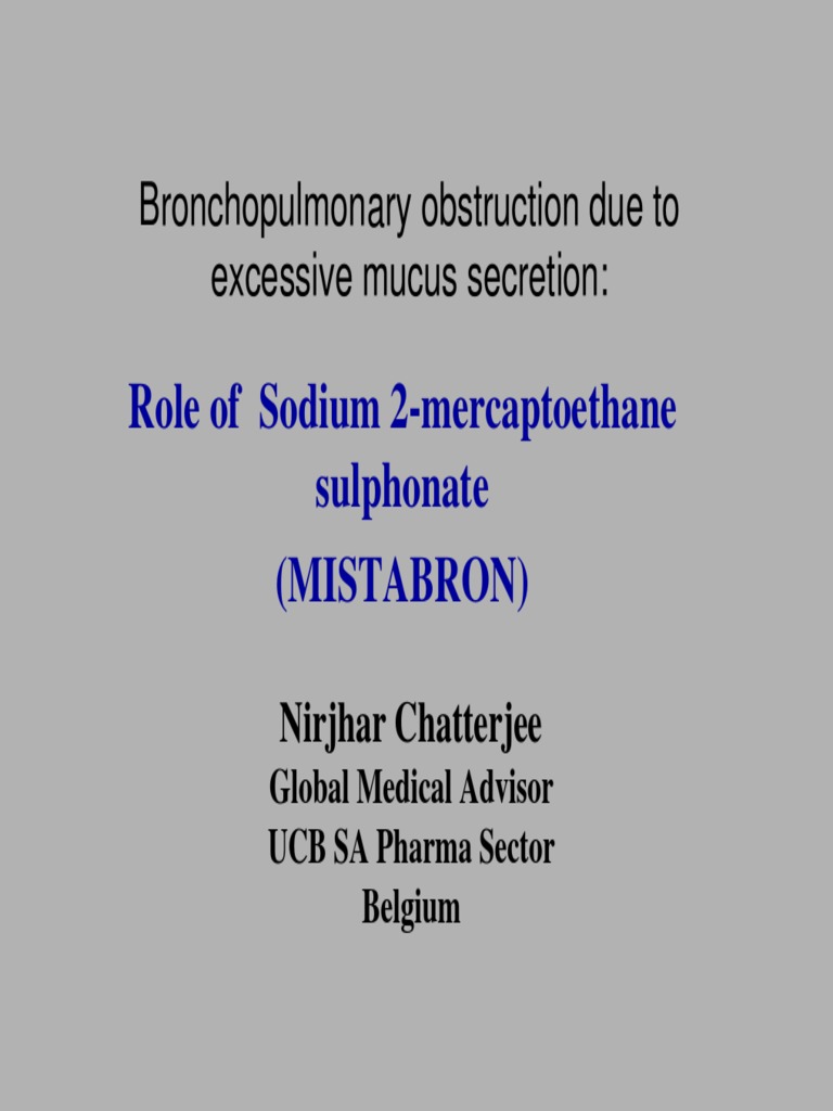 MISTABRON in Bronchopulmonary Obstruction | PDF | Respiratory Tract | Mucus