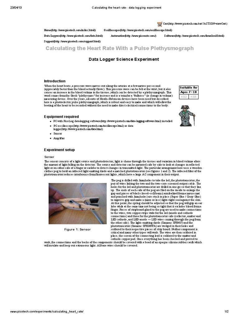 Calculating The Heart Rate - Data Logging Experiment | PDF | Amplifier | Operational Amplifier