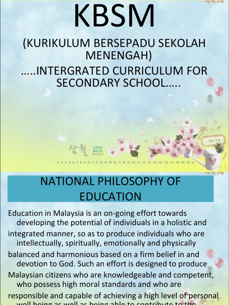 KBSM | PDF | Curriculum | Teachers