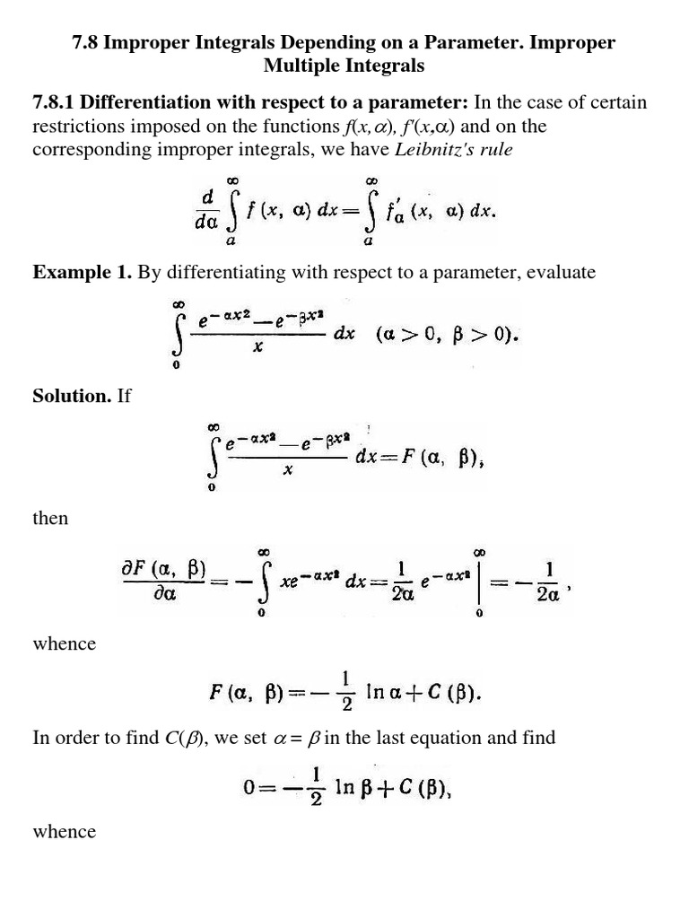 8 Improper Integrals | Download Free PDF | Integral | Trigonometric ...