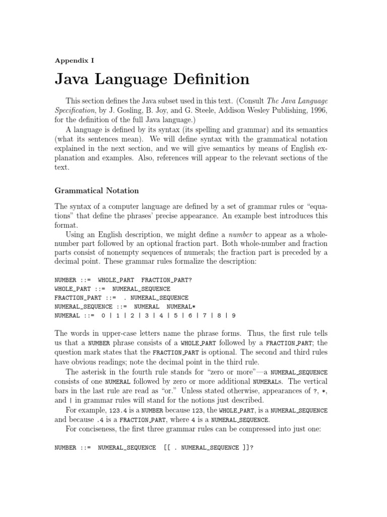 Java Language Definition | Download Free PDF | Method (Computer ...