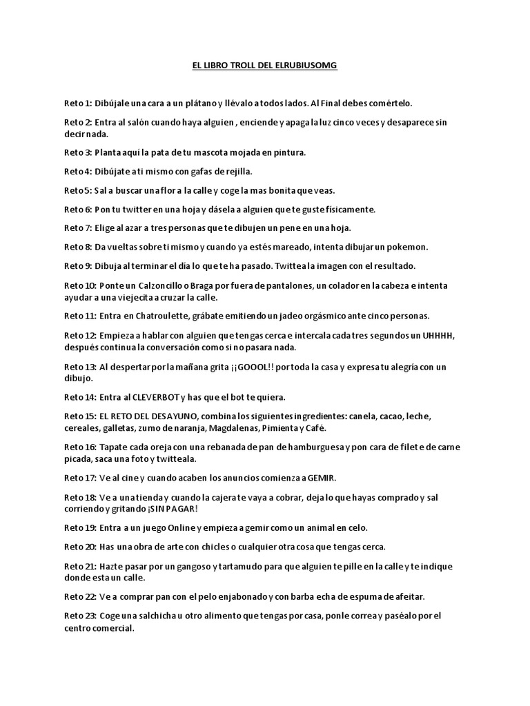El Libro Troll Del Elrubiusomg PDF | PDF | Comida y bebida | Alimentos